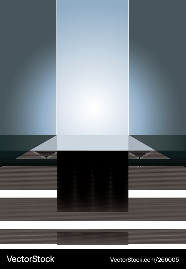 Empty Catwalk Stage Pink Runway Platform Flat Color Vector