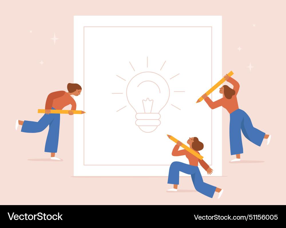 In flat cartoon simple style with characters Vector Image