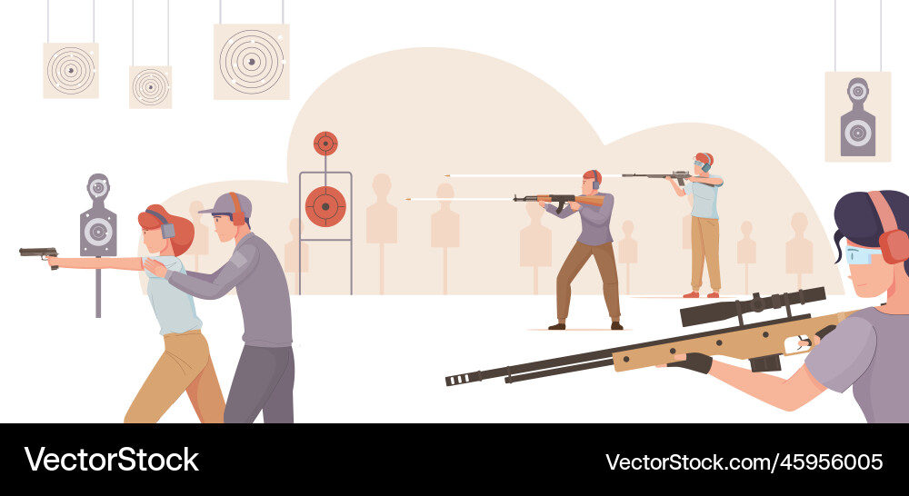 In shooting range composition Royalty Free Vector Image