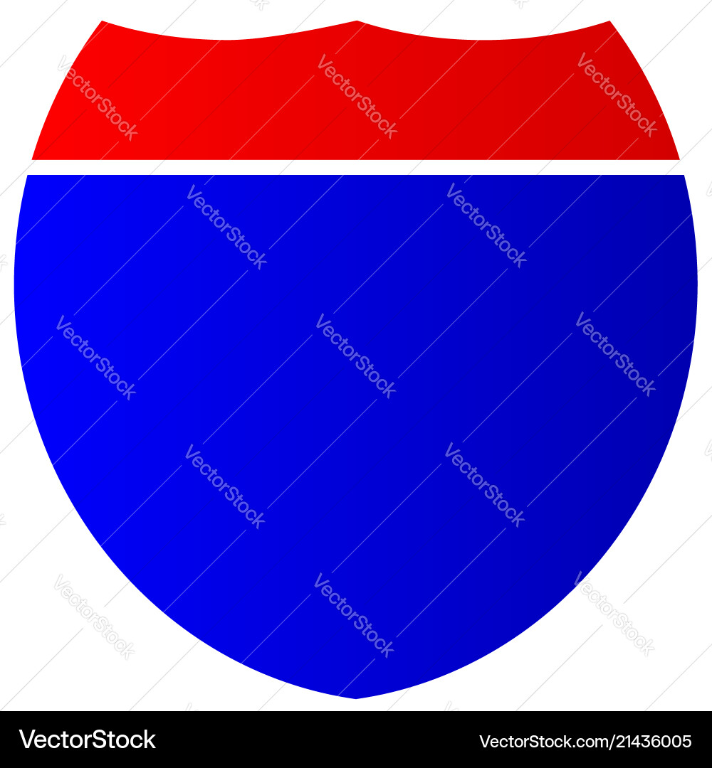 Interstate shield sign Royalty Free Vector Image