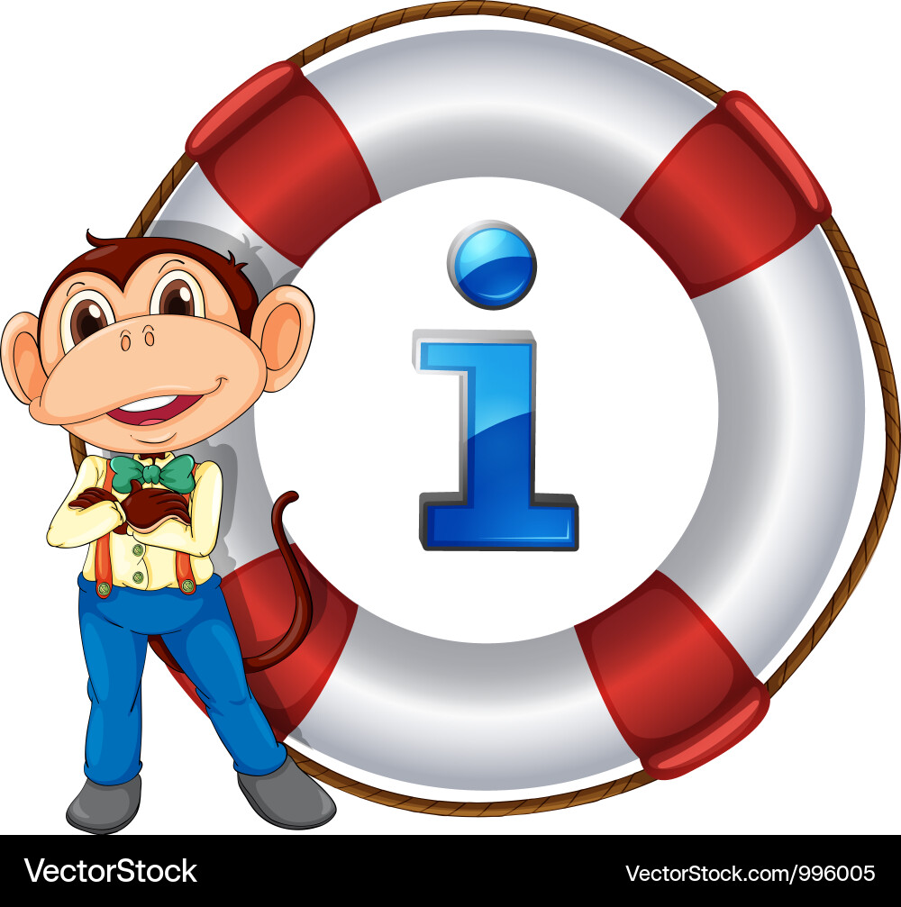 Monkey information kiosk sign Royalty Free Vector Image