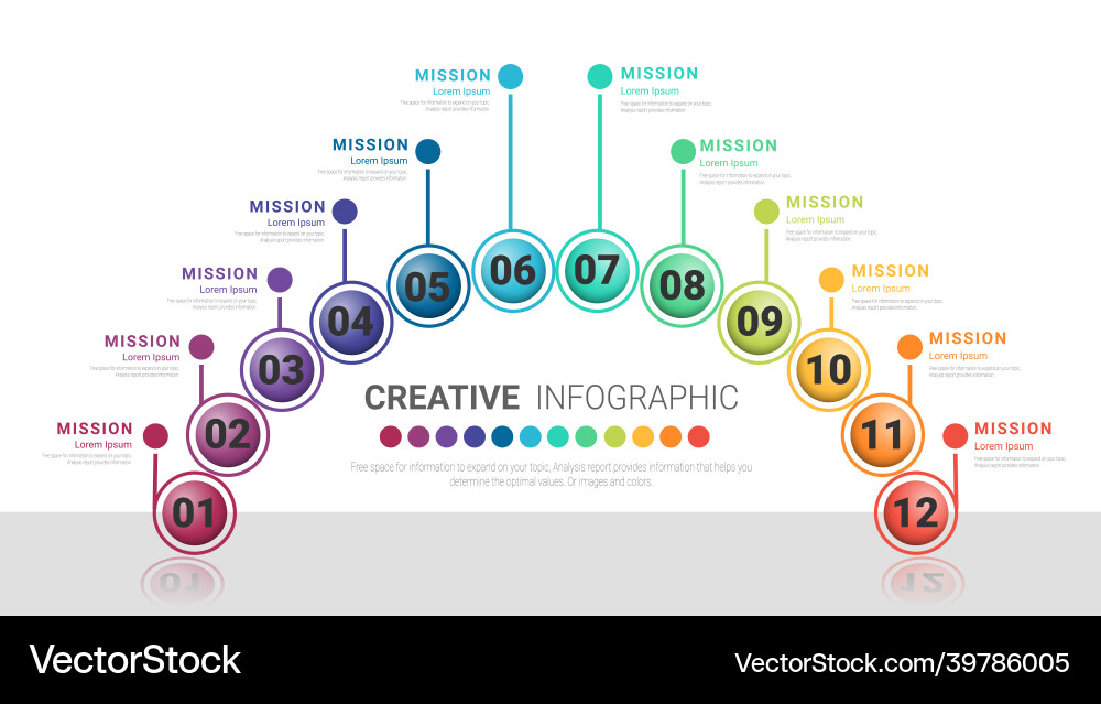 Monthly Planner Infographic - Circular Layout Vector Image