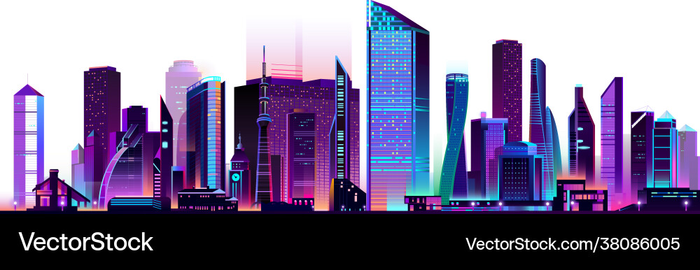 Night Cityscape Royalty Free Vector Image - VectorStock