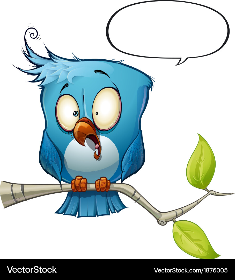Shocked Blue Bird Royalty Free Vector Image - VectorStock