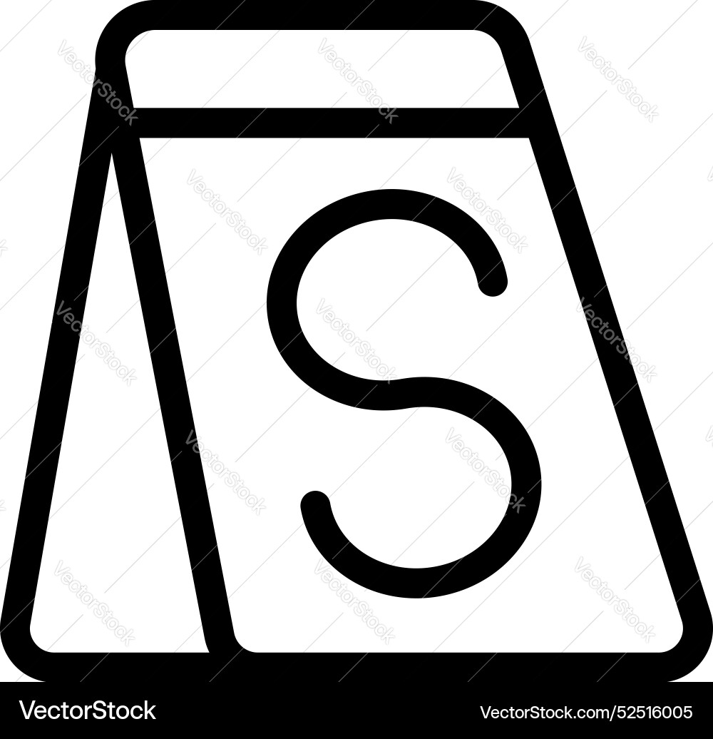 Small chalkboard showing letter s for educational Vector Image