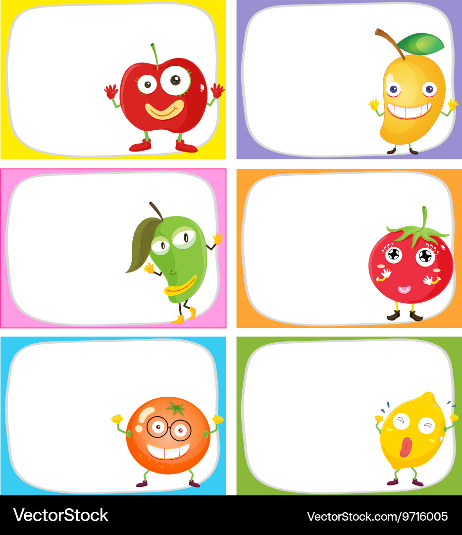 Square label design with fresh fruits Royalty Free Vector