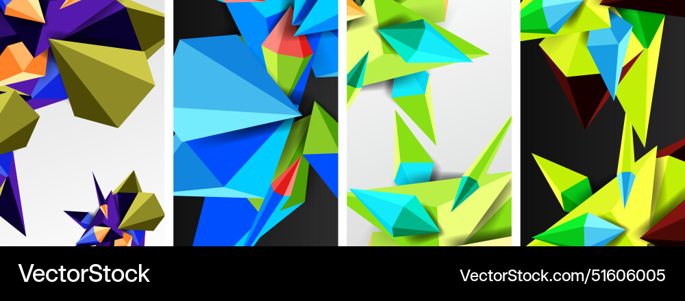 Triangle abstract concepts poster set Royalty Free Vector