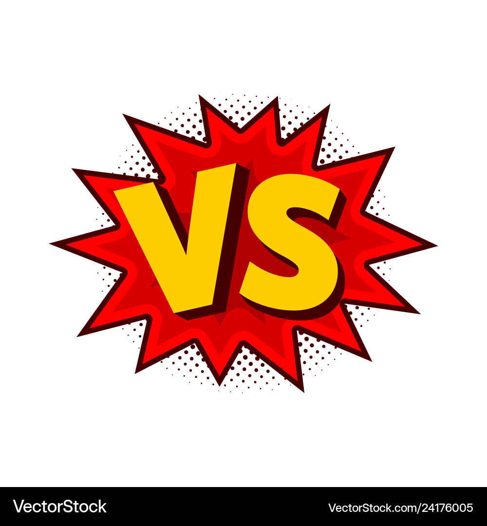 Versus comic letters Royalty Free Vector Image