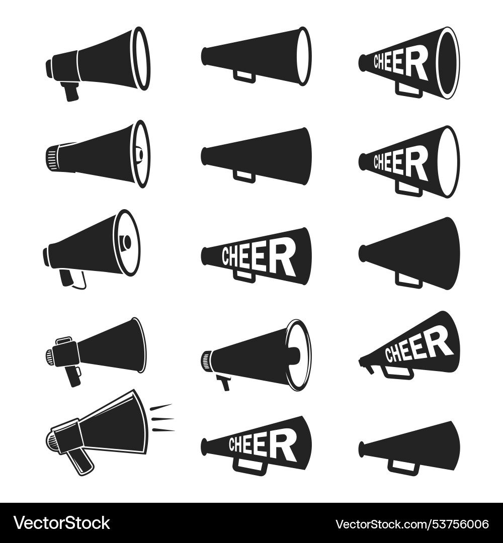 Cheer megaphone svg horn silhouette Royalty Free Vector