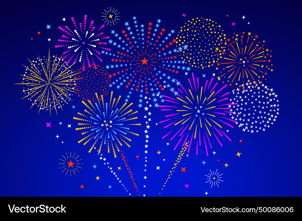 Colorful Fireworks Background Royalty Free Vector Image