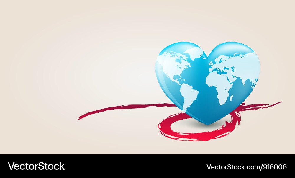 Earth heart Royalty Free Vector Image - VectorStock