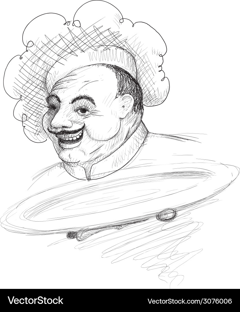 Fat cook Royalty Free Vector Image - VectorStock