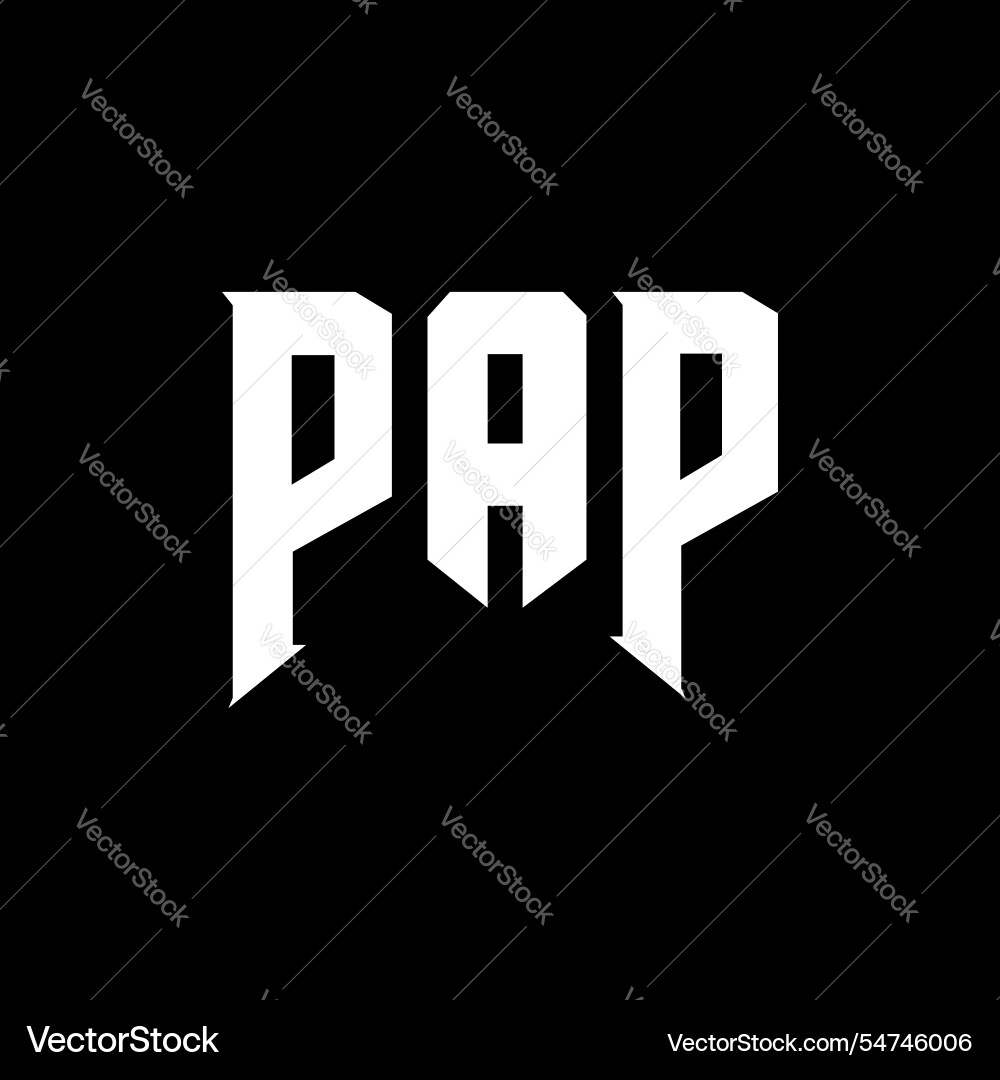 Pap letter logo design for technology company Vector Image
