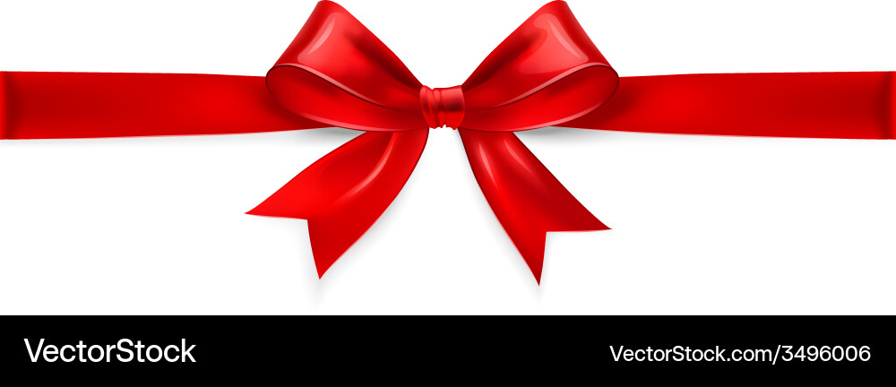 Red bow Royalty Free Vector Image - VectorStock