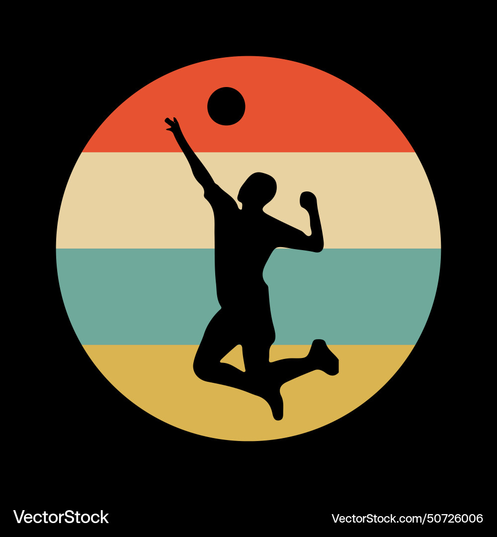 Volleyball design vintage retro player Royalty Free Vector