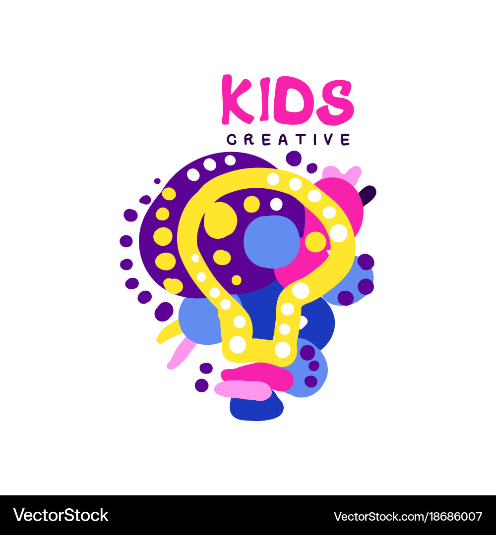 Colorful Kids Logo Labels Royalty Free Vector Image