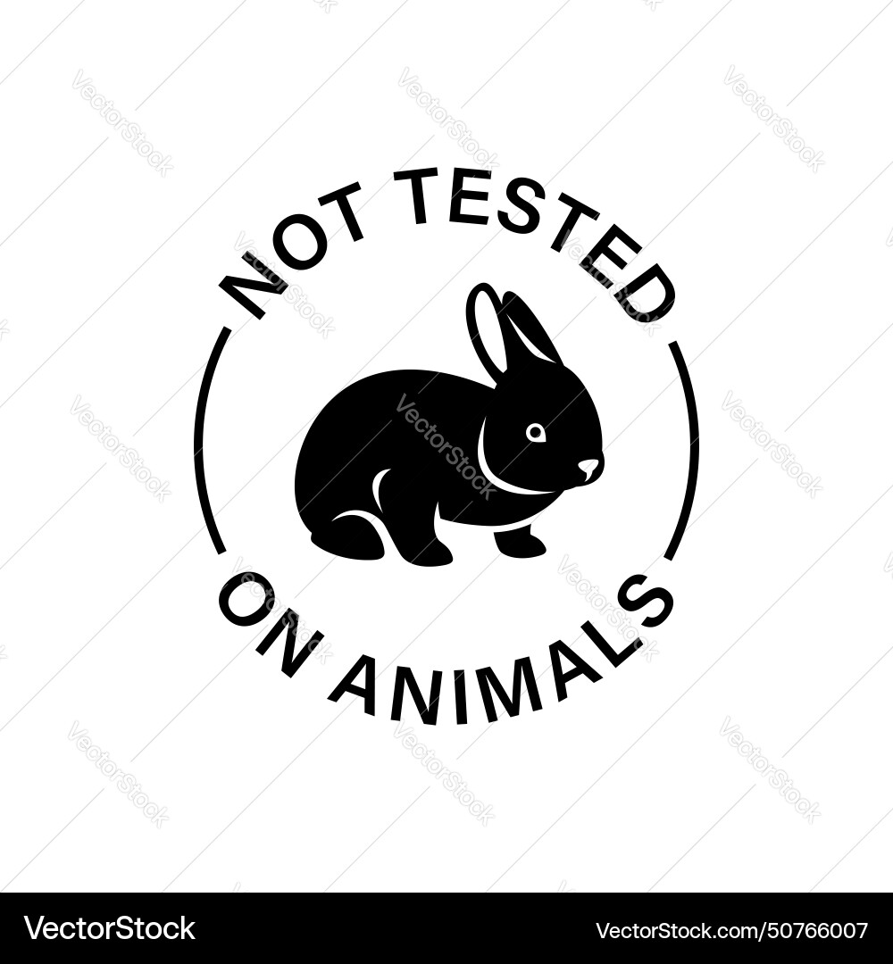Cruelty free not tested on animals rabbit logo Vector Image