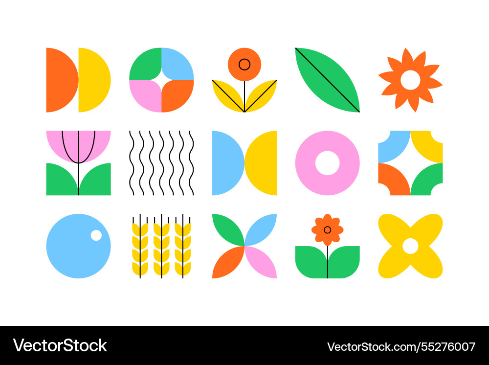 Geometric plant pattern abstract mosaic leaf Vector Image