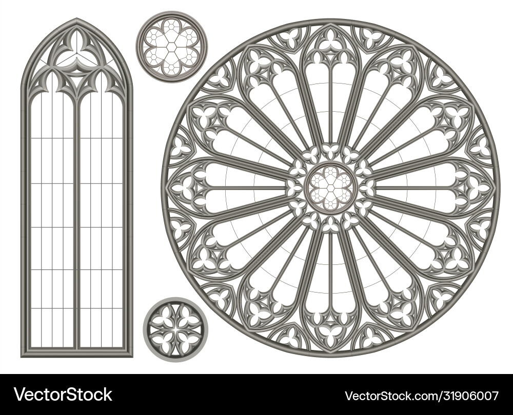 Gothic Stained Glass Window Royalty Free Vector Image