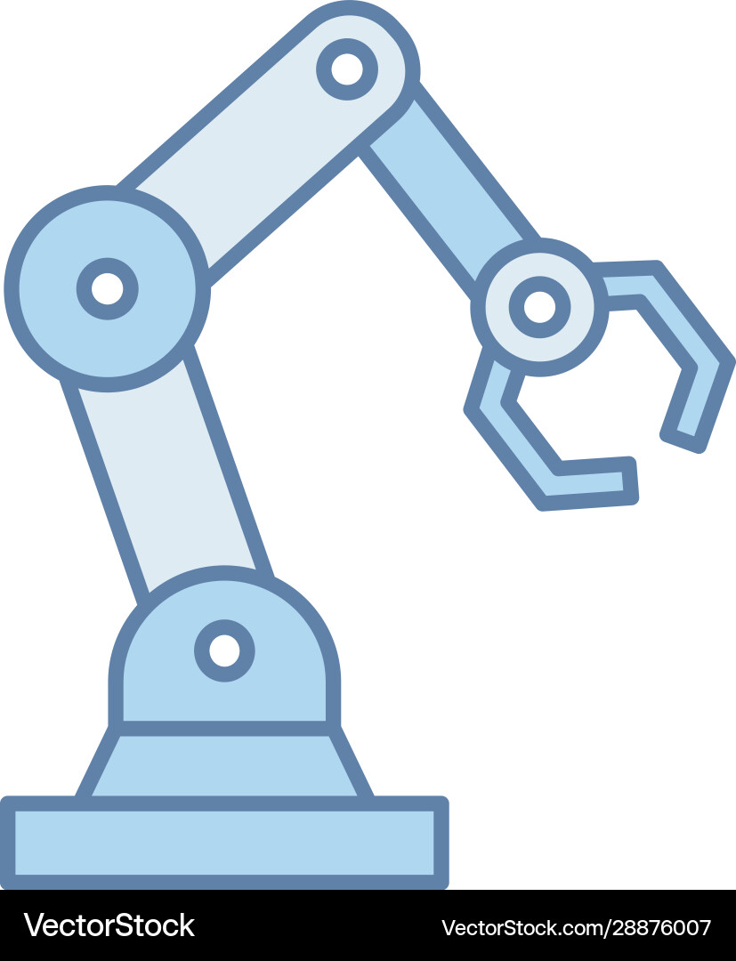 Industrial robotic arm color icon Royalty Free Vector Image