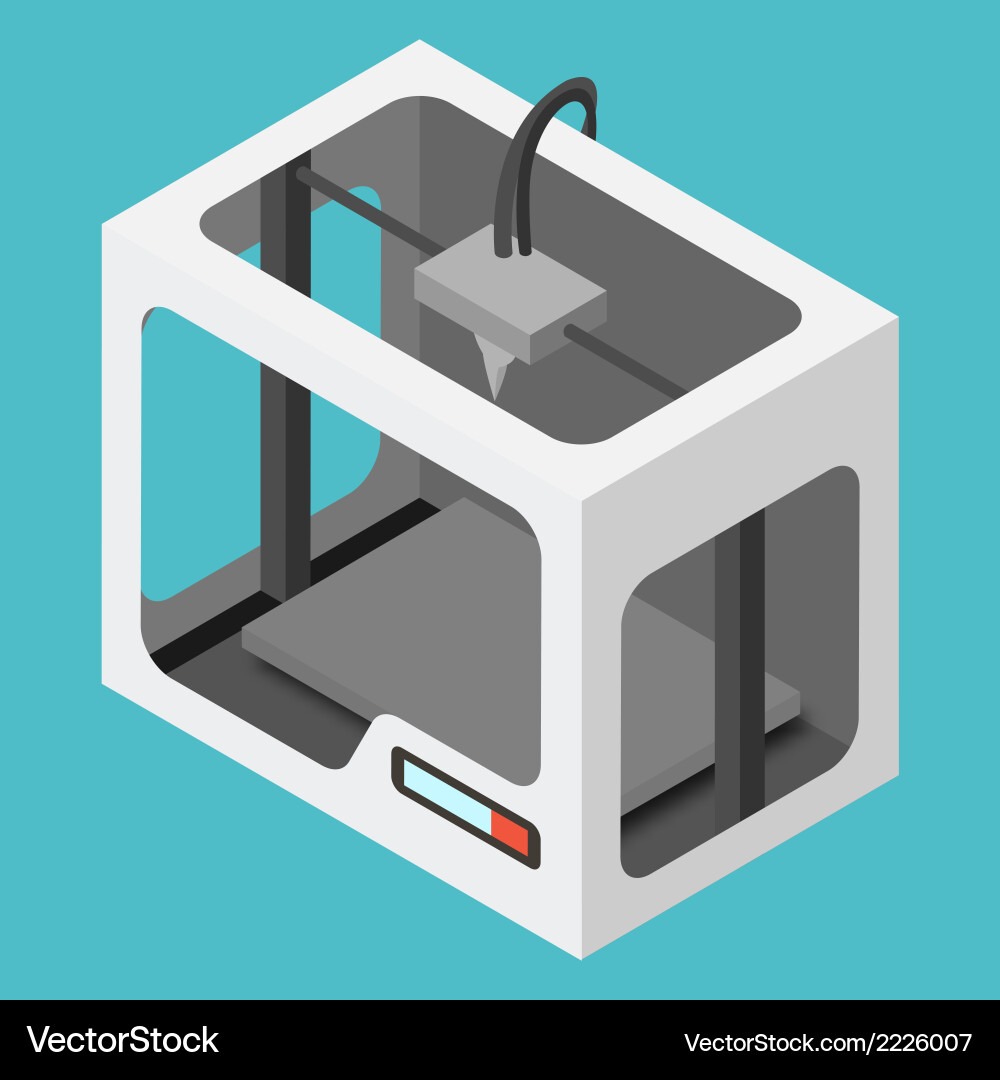 Isometric 3D Printer Illustration Royalty Free Vector Image
