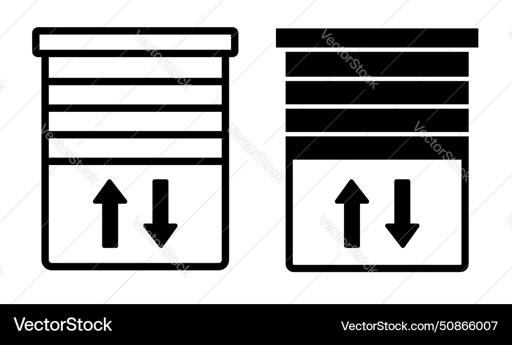 Jalousie icon set window shutter blind symbol Vector Image