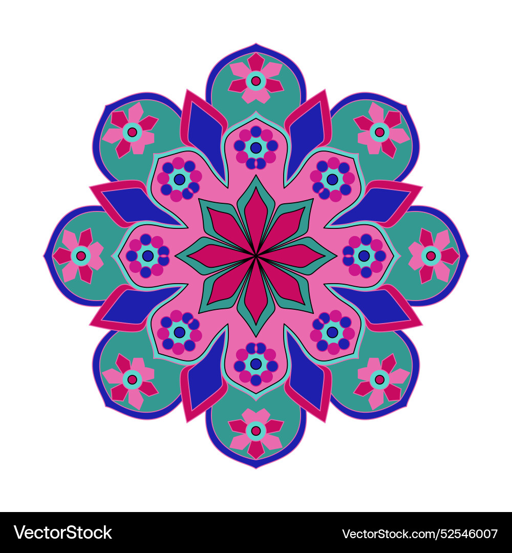 Jubilating colour mandala book page Royalty Free Vector