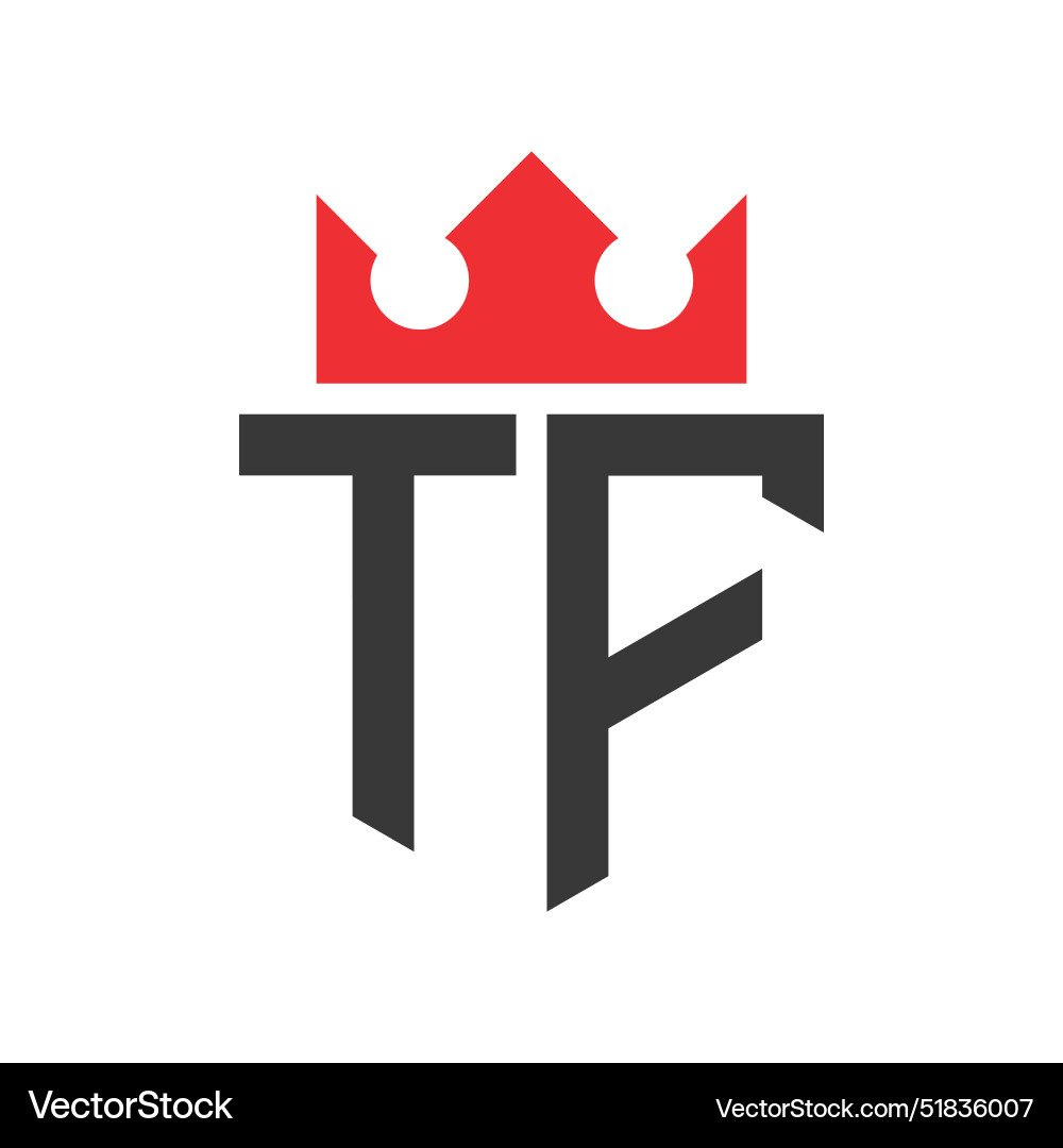 Letter tf crown logo Royalty Free Vector Image