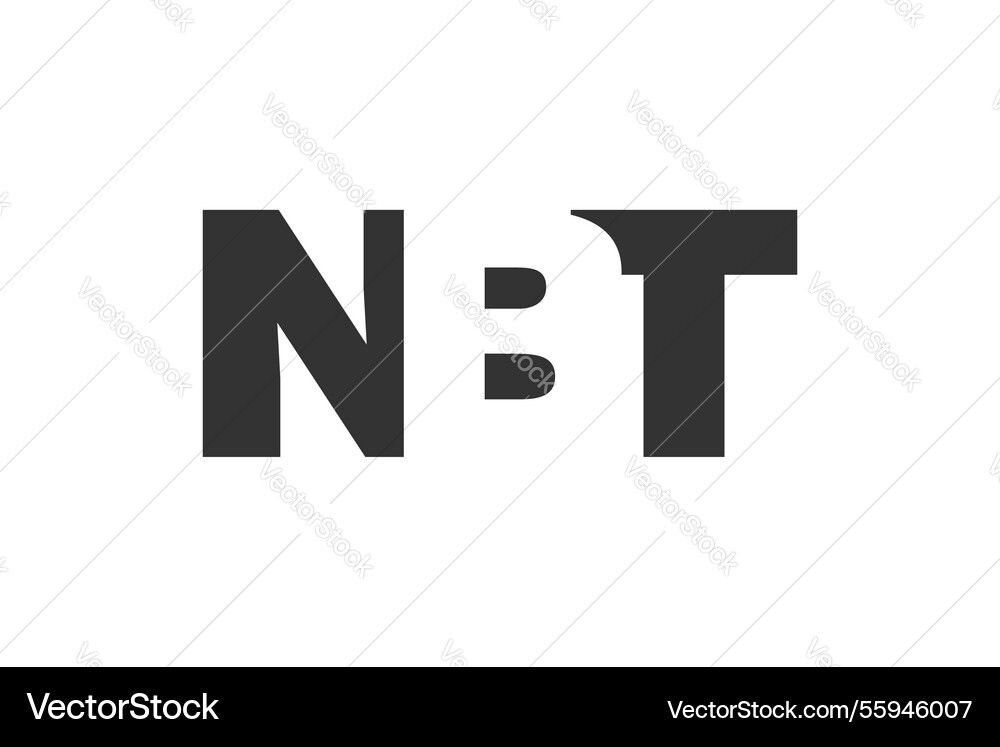 Nbt logo design initial letter n b t bold font Vector Image