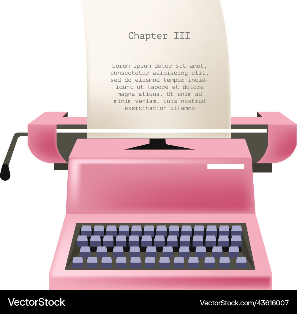 Vintage typing machine printing and publishing Vector Image