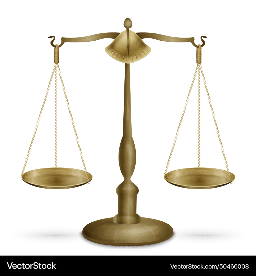 Antique scales isolated Royalty Free Vector Image
