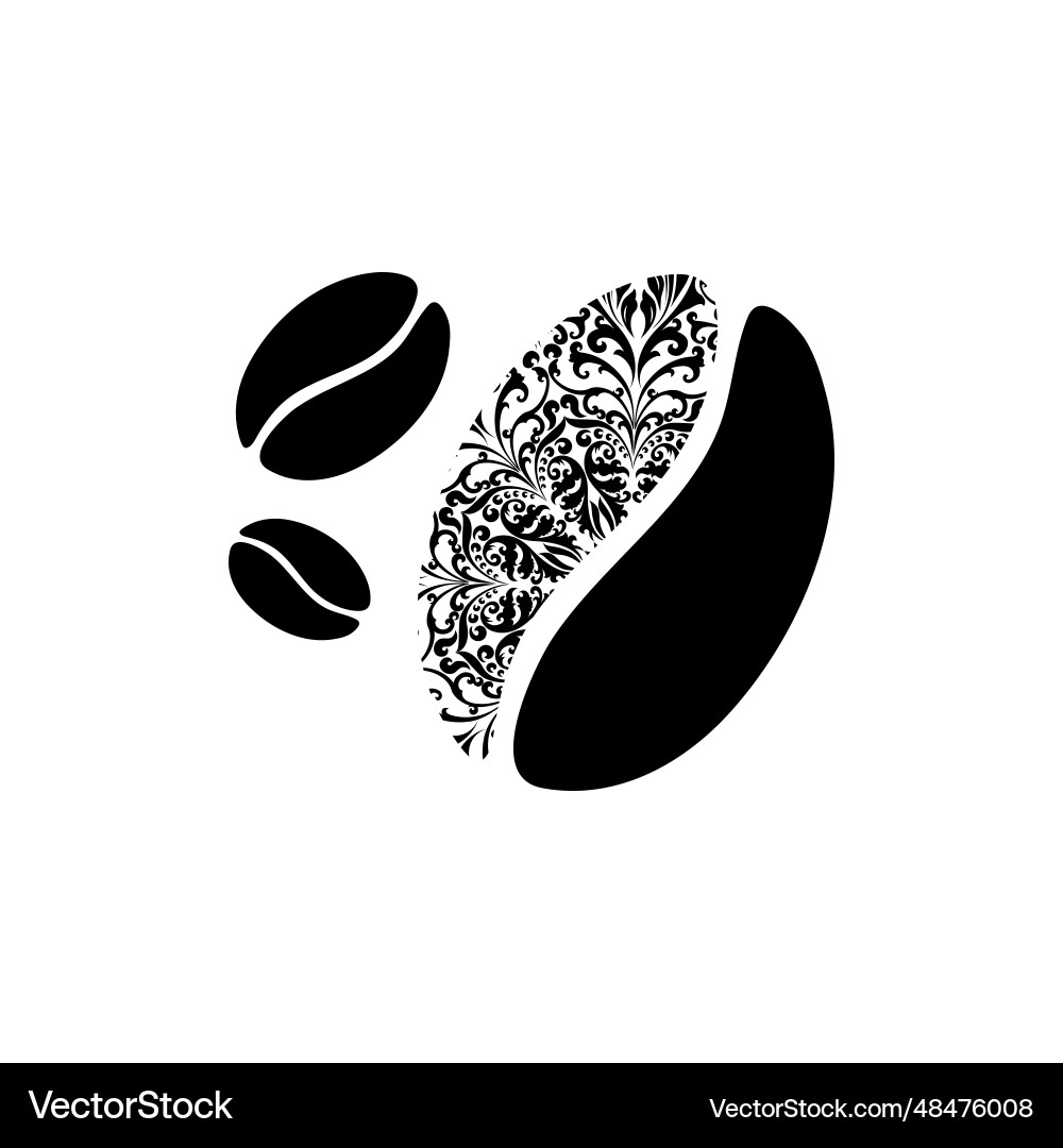 Coffee beans logo design Royalty Free Vector Image