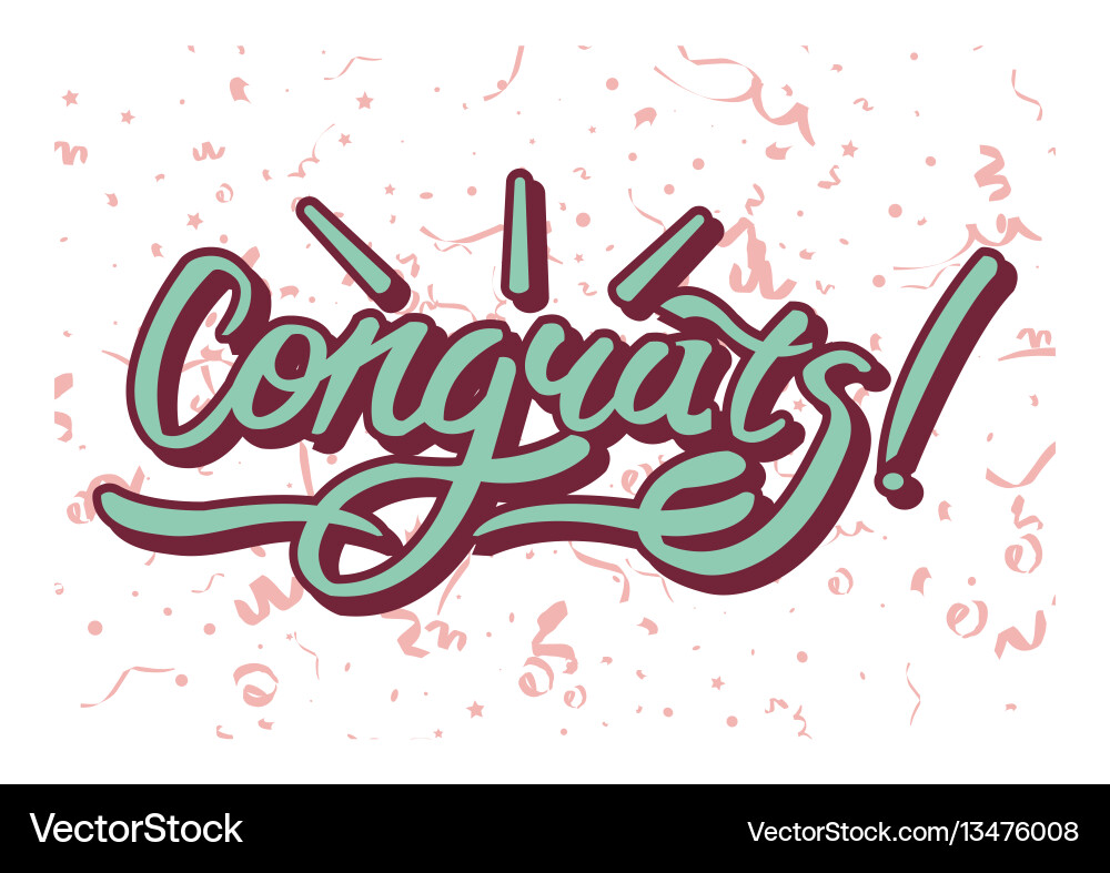 Congrats inscription on background with festive Vector Image
