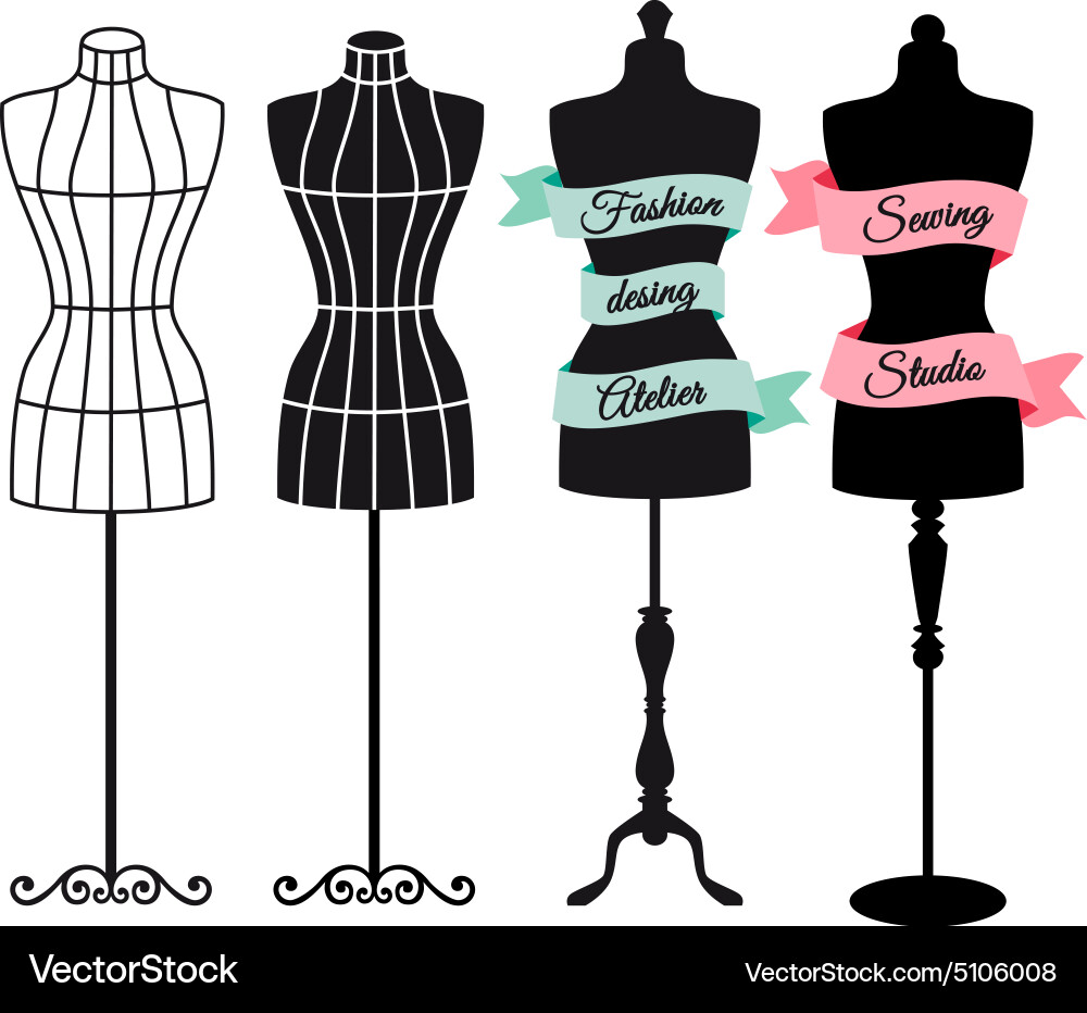 Fashion Mannequin Set Royalty Free Vector Image
