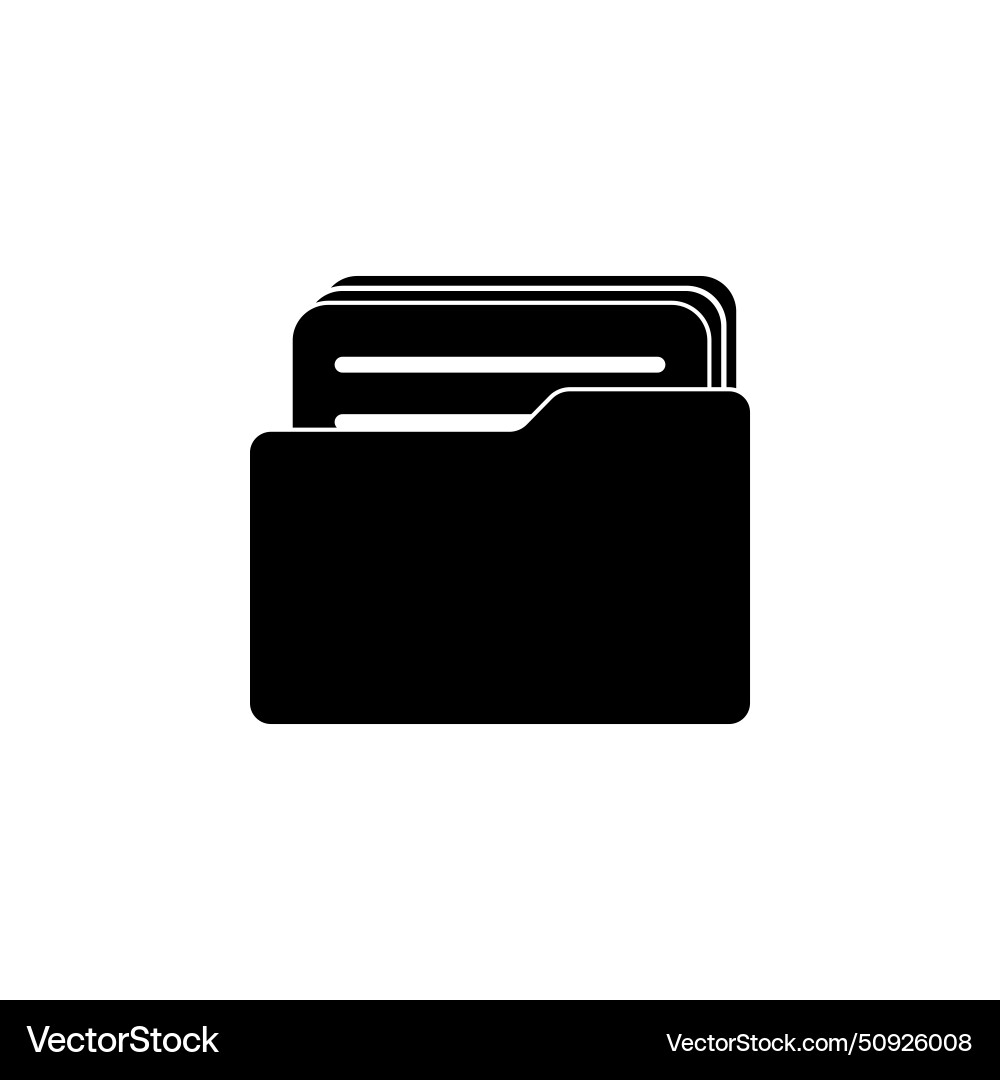 Folder with documents flat icon Royalty Free Vector Image