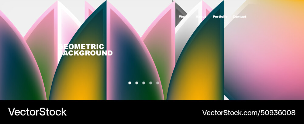 Glassmorphism geometric abstract background Vector Image