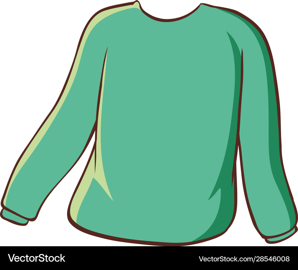 Green longsleeves shirt on white background Vector Image
