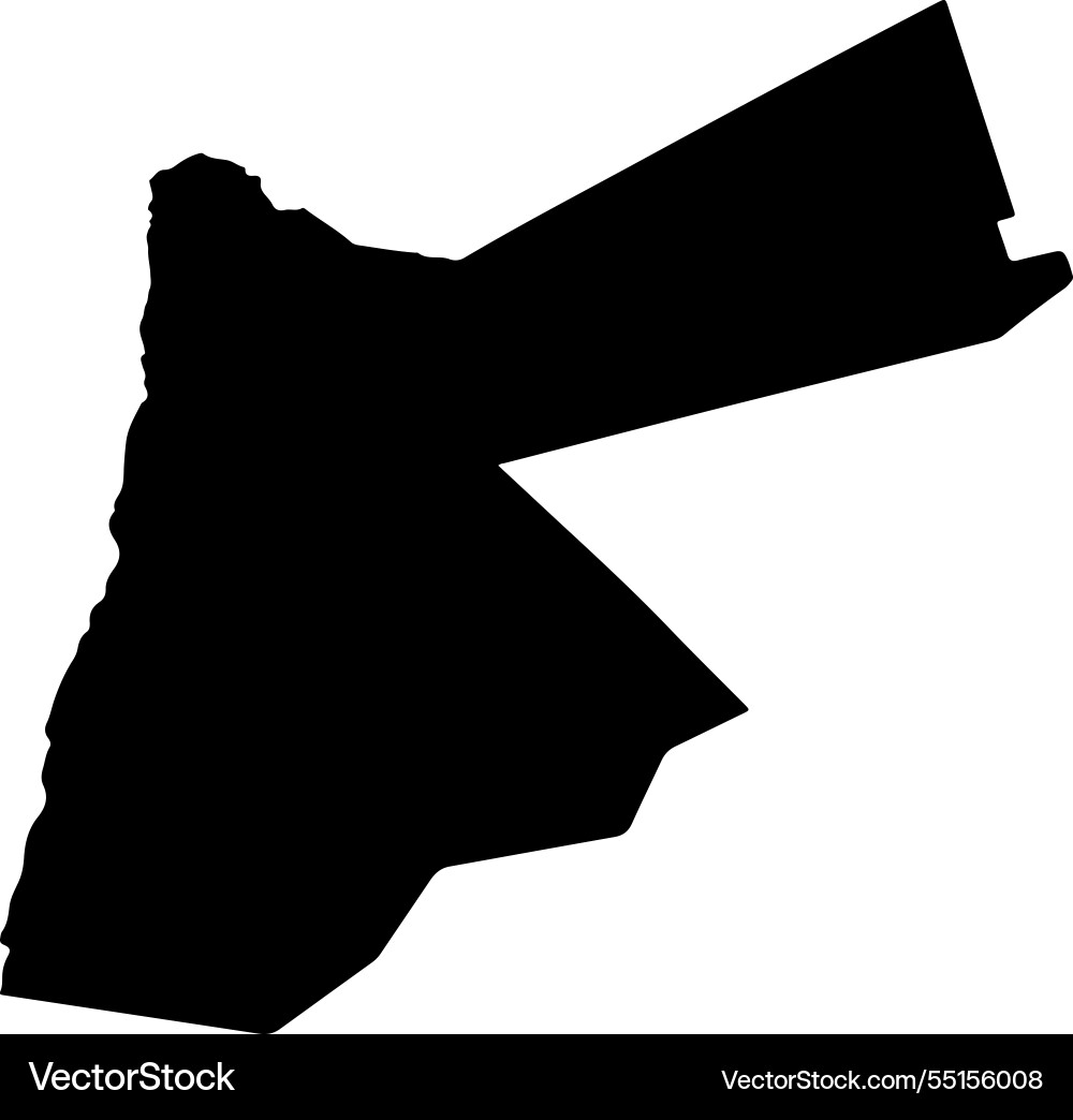 Jordan silhouette map Royalty Free Vector Image
