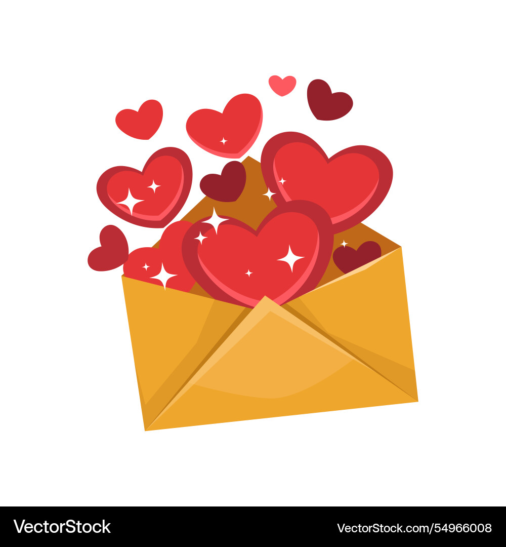 Love letter with heart loving envelope Royalty Free Vector