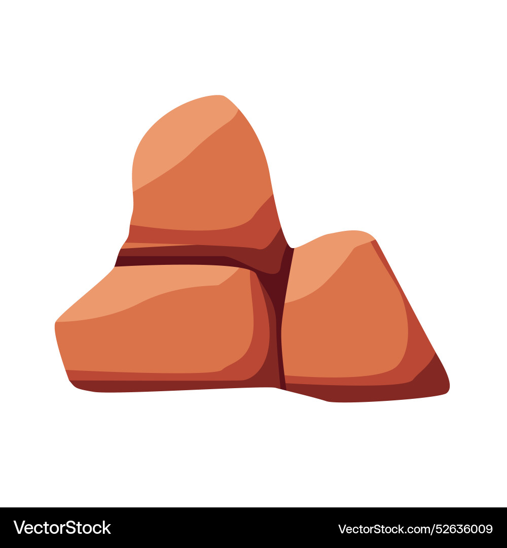 Brown red desert rock stone art nature Royalty Free Vector