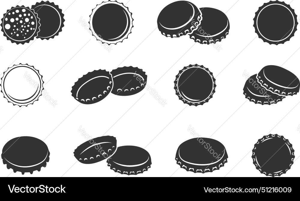 Crown caps silhouette bottle cap svg soda Vector Image