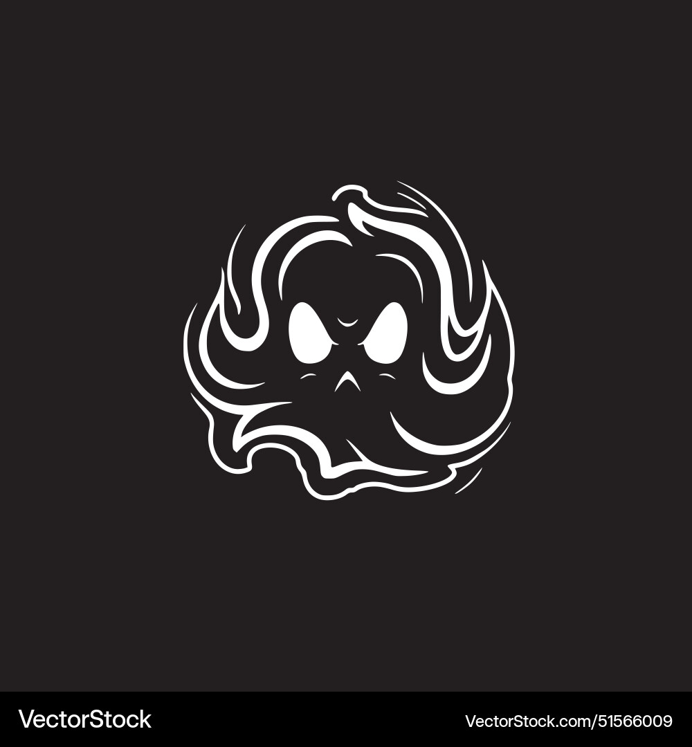 Ghost - black and white Royalty Free Vector Image
