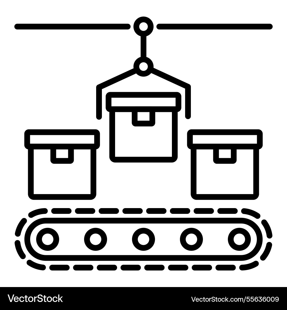 Industrial automation black round line icon Vector Image
