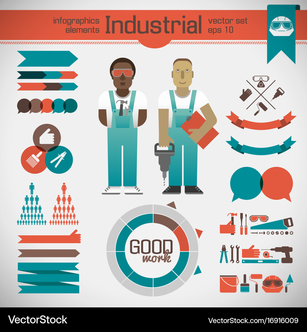 Industrial infographic template Royalty Free Vector Image