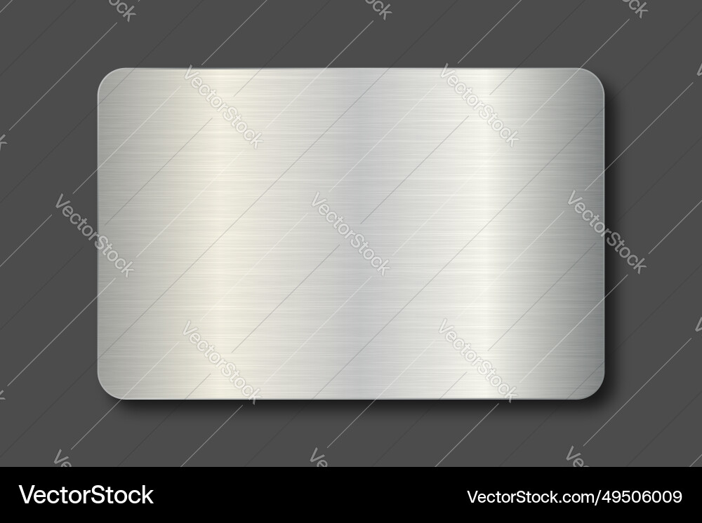 Metal plate on dark background with shadow Vector Image
