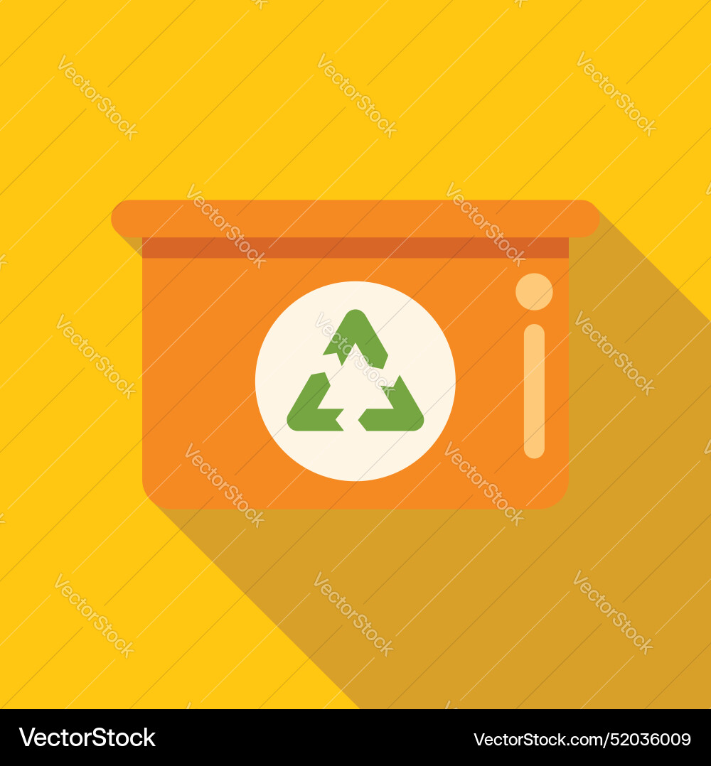 Orange recycling bin displaying the international Vector Image