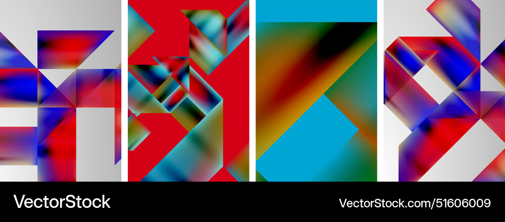 Set of colorful geometric posters - round shapes Vector Image