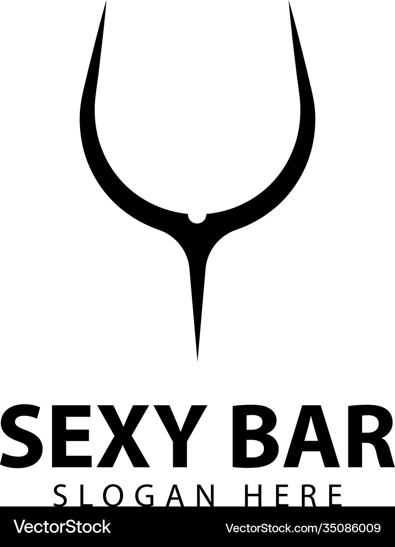 Sexy bar logo design icon Royalty Free Vector Image