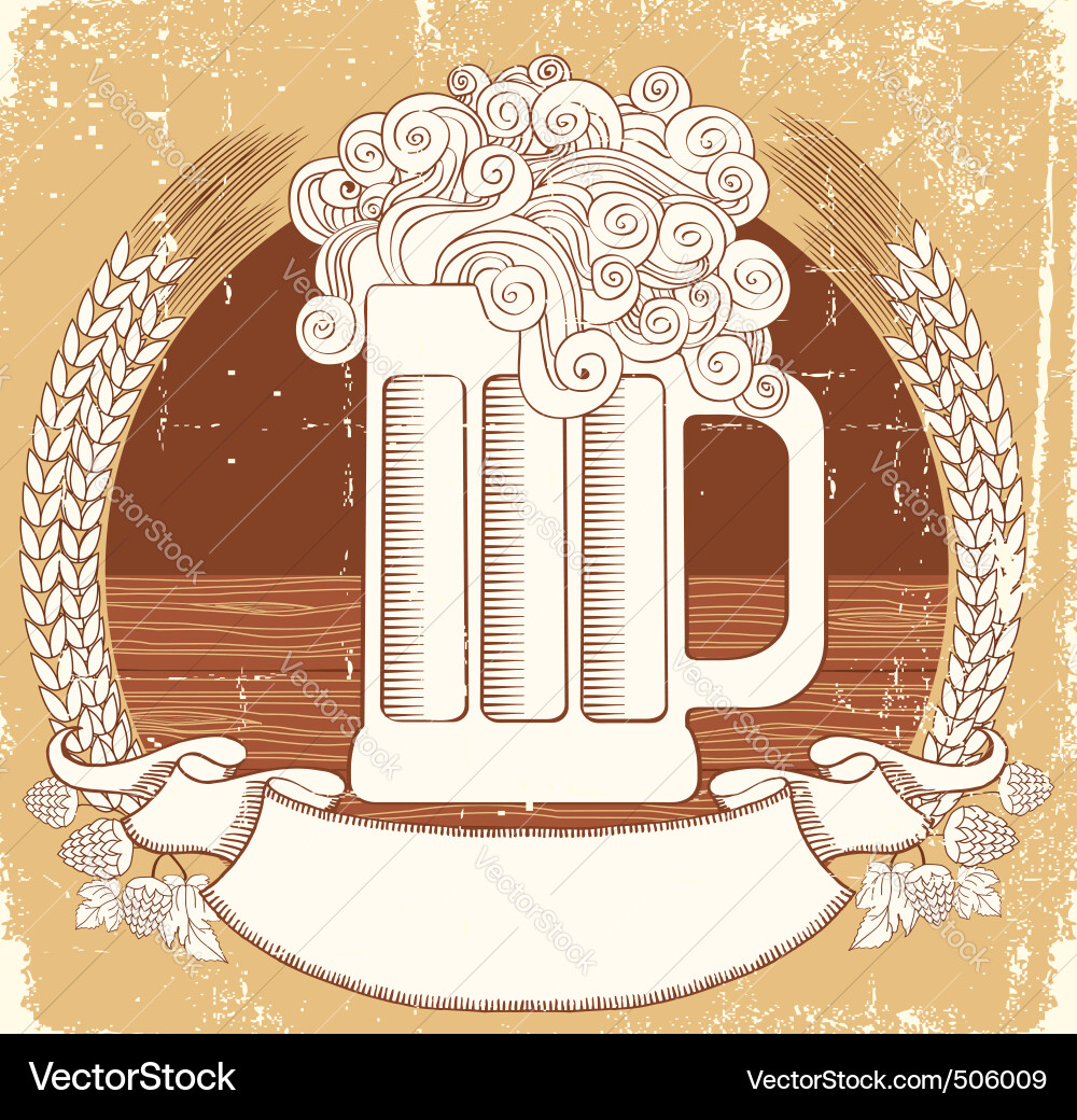 Vintage Beer Symbol Graphic Royalty Free Vector Image