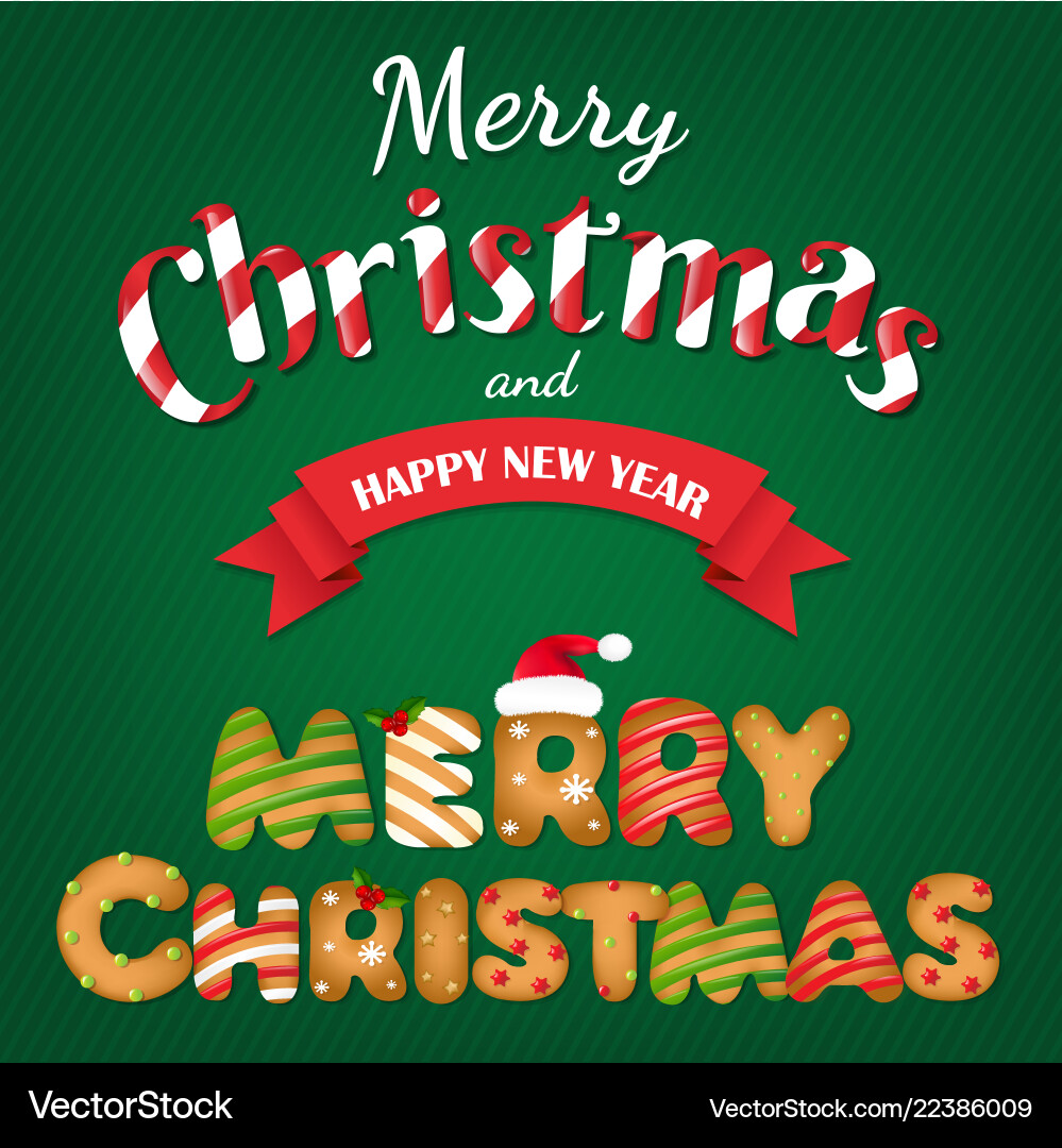 Xmas gingerbread cookie text Royalty Free Vector Image